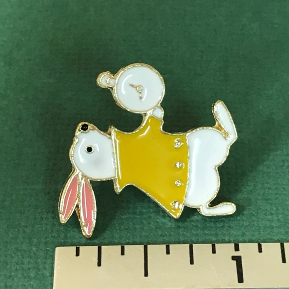 Jewelry | Alice In Wonderland White Rabbit Enamel Pin Brooch | Poshmark